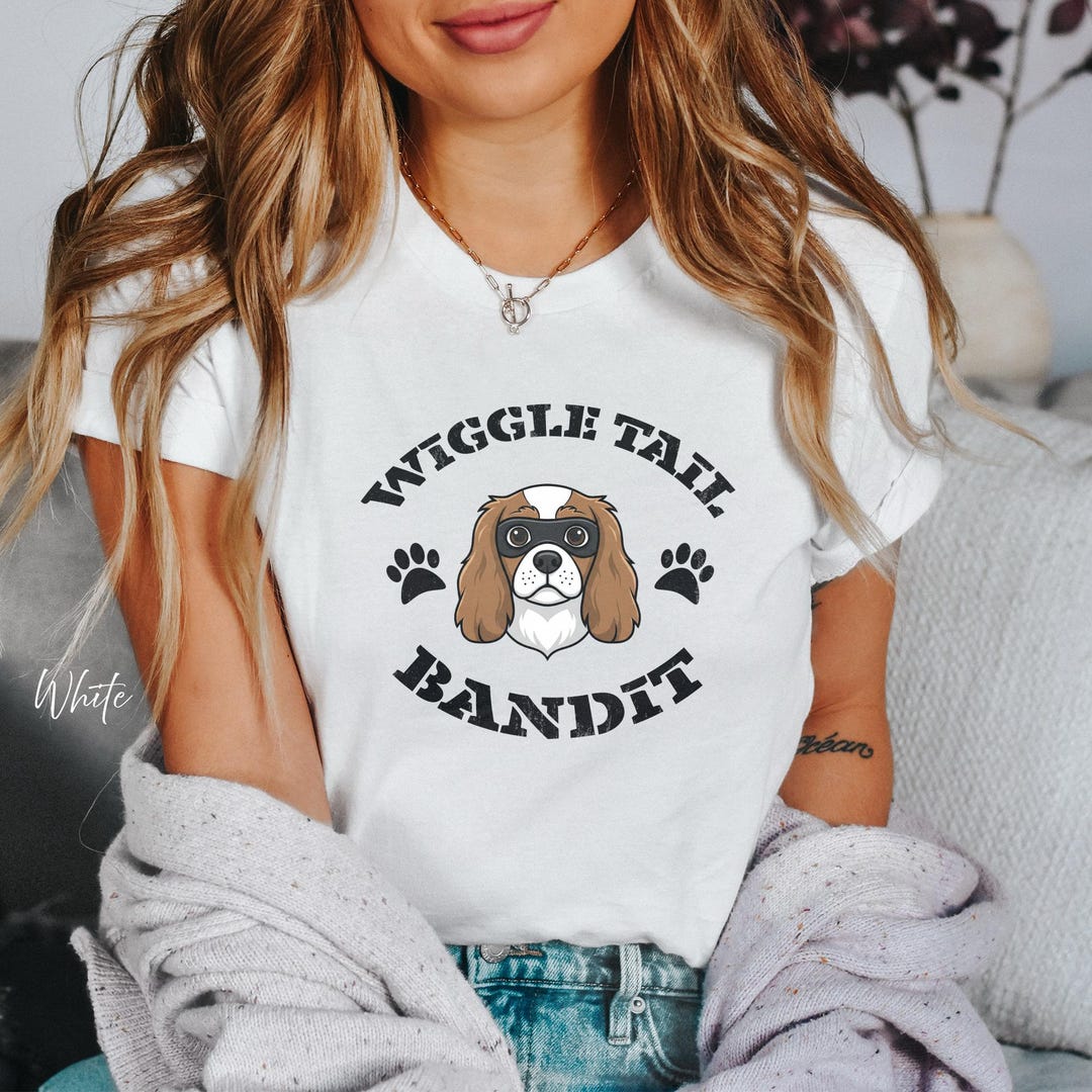 Wiggle Tail Bandit T-shirt: Dog Breed, Paw Prints, Canine Design ...