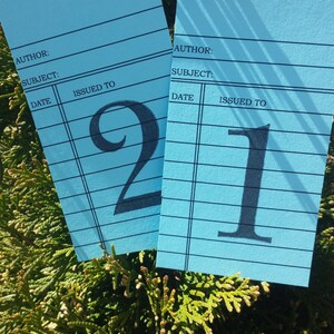 Library Cards Wedding Table Number Cards Blue Library Cards Wedding ...