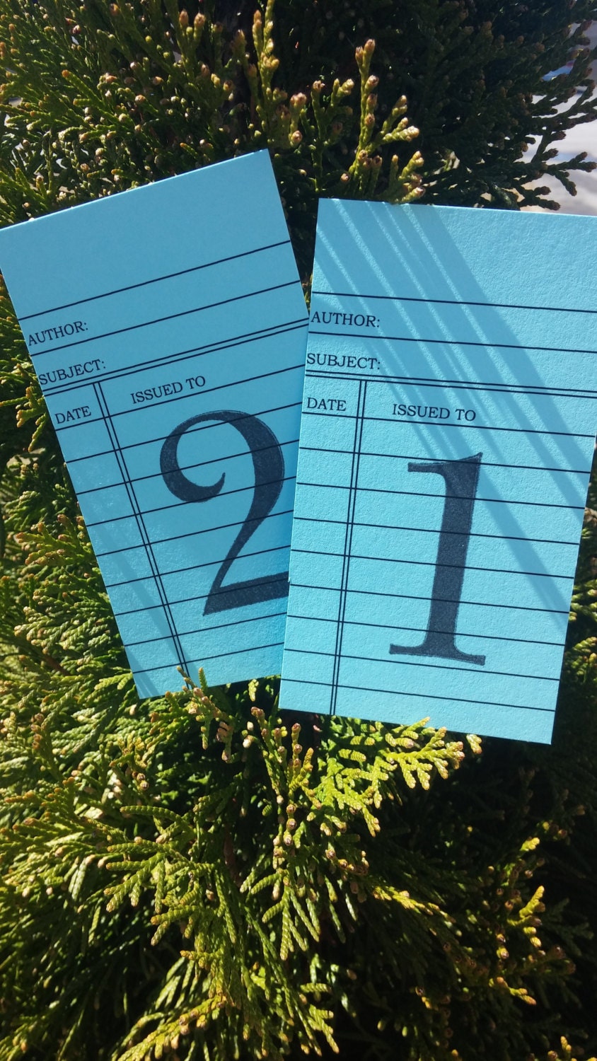 Library Cards Wedding Table Number Cards Blue Library Cards - Etsy Canada