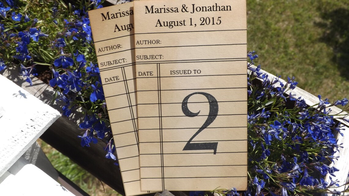 Library Card Wedding Table Number Personalize Library Cards - Etsy Canada