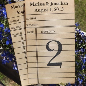 Library Card Wedding Table Number Personalize Library Cards - Etsy Canada