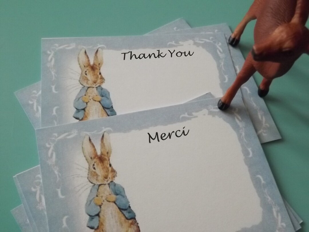 Peter Rabbit Thank You Cards Peter Rabbit Merci Cards Peter - Etsy