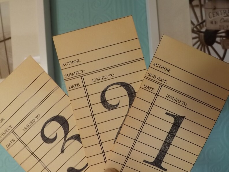 Library Cards Wedding Table Number Cards Blue Library Cards - Etsy Canada