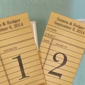 Library Card Wedding Table Number Personalize Library Cards - Etsy Canada
