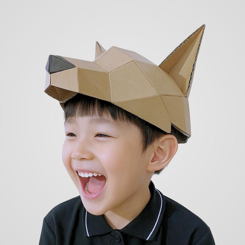 Fox Head Papercraft Template | DIY Cardboard Animal Mask Pattern - Etsy