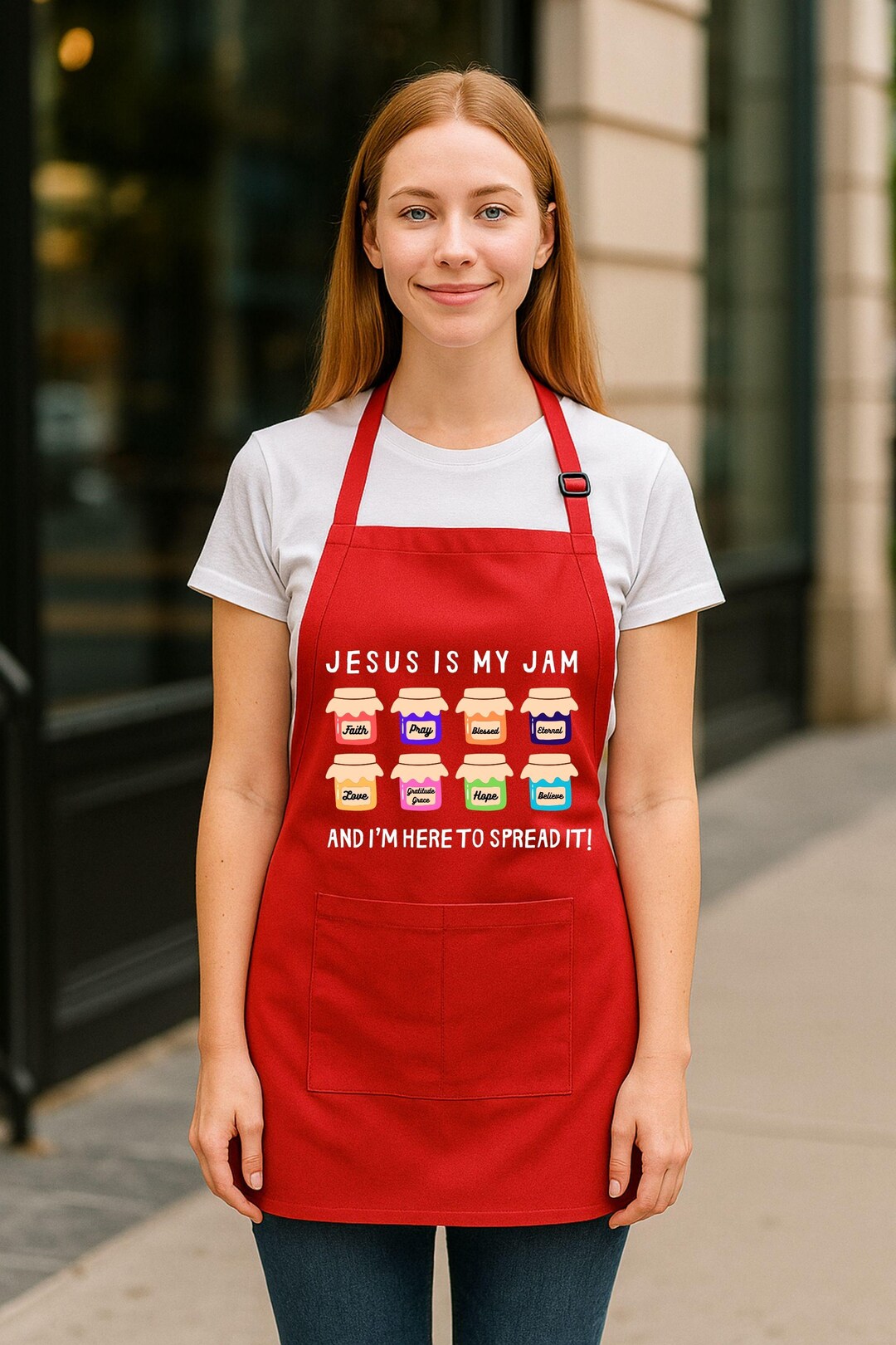 Jesus My Jam Apron, Christian Apron for Mom, Religious Kitchen Apron ...