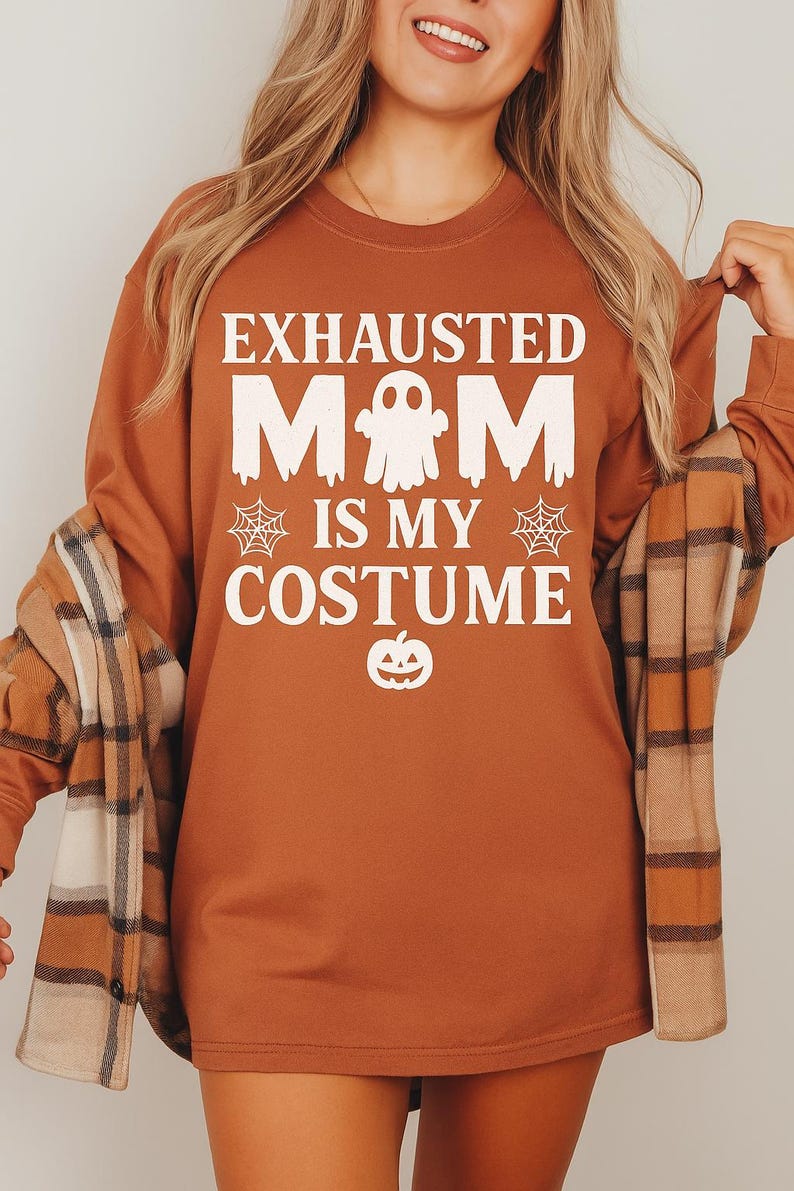 Exhausted Mom is My Costume PVG – Funny Halloween Mom Shirt Design ...