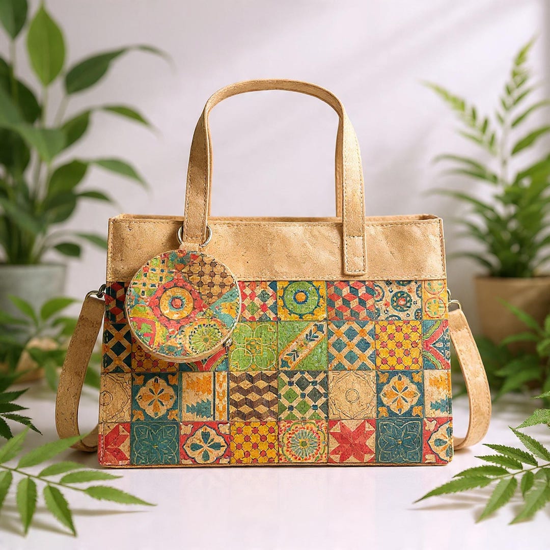 Women’s Natural Cork Handbags, Designer Crossbody Bags, Large Capacity ...