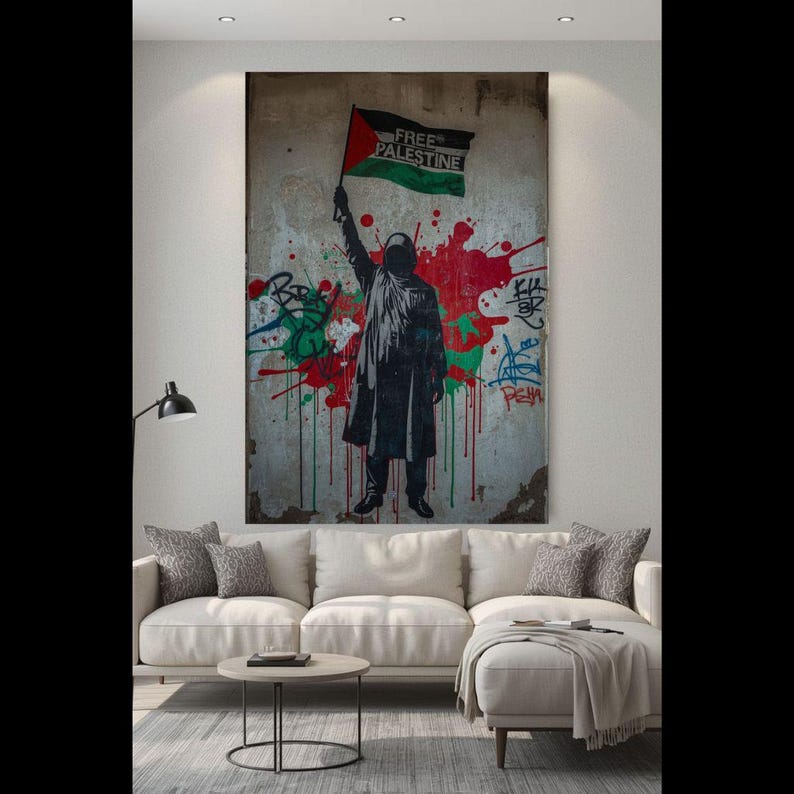 Free Palestine Graffiti Art Poster: Banksy Style Street Art - Etsy ...
