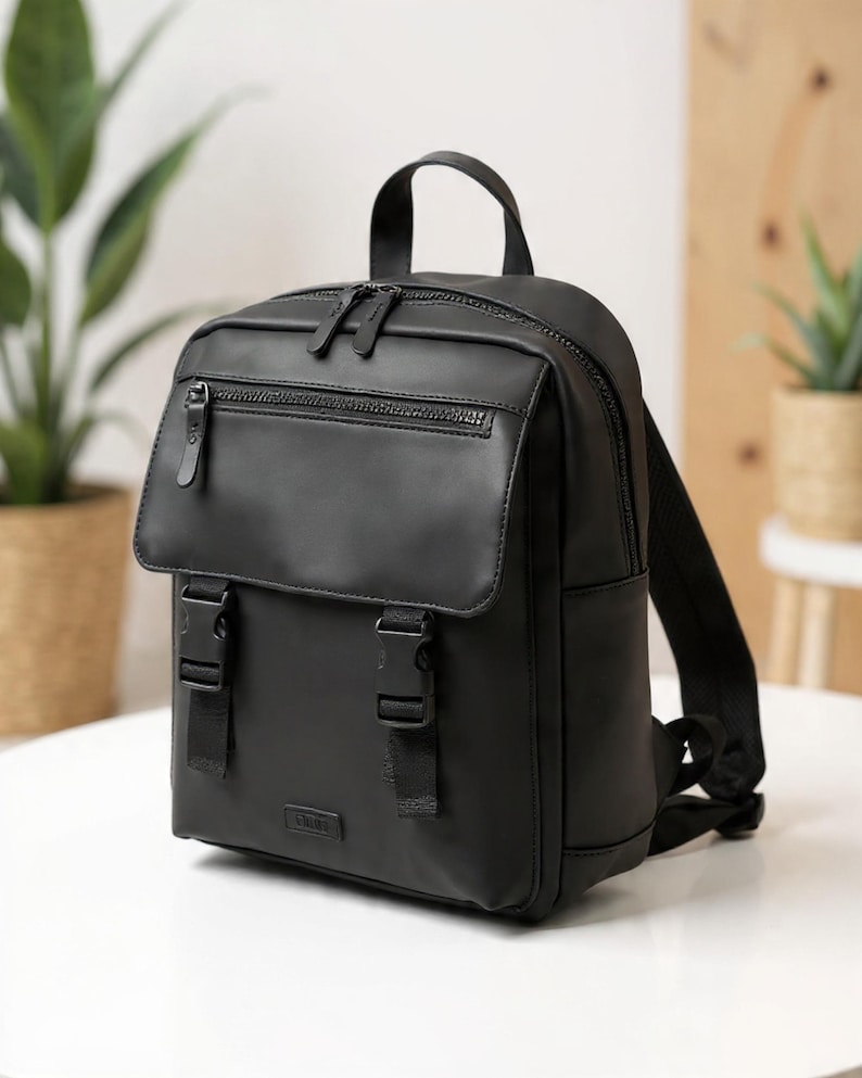 Minimalist Vegan Leather Backpack, Urban Laptop Bag - Etsy