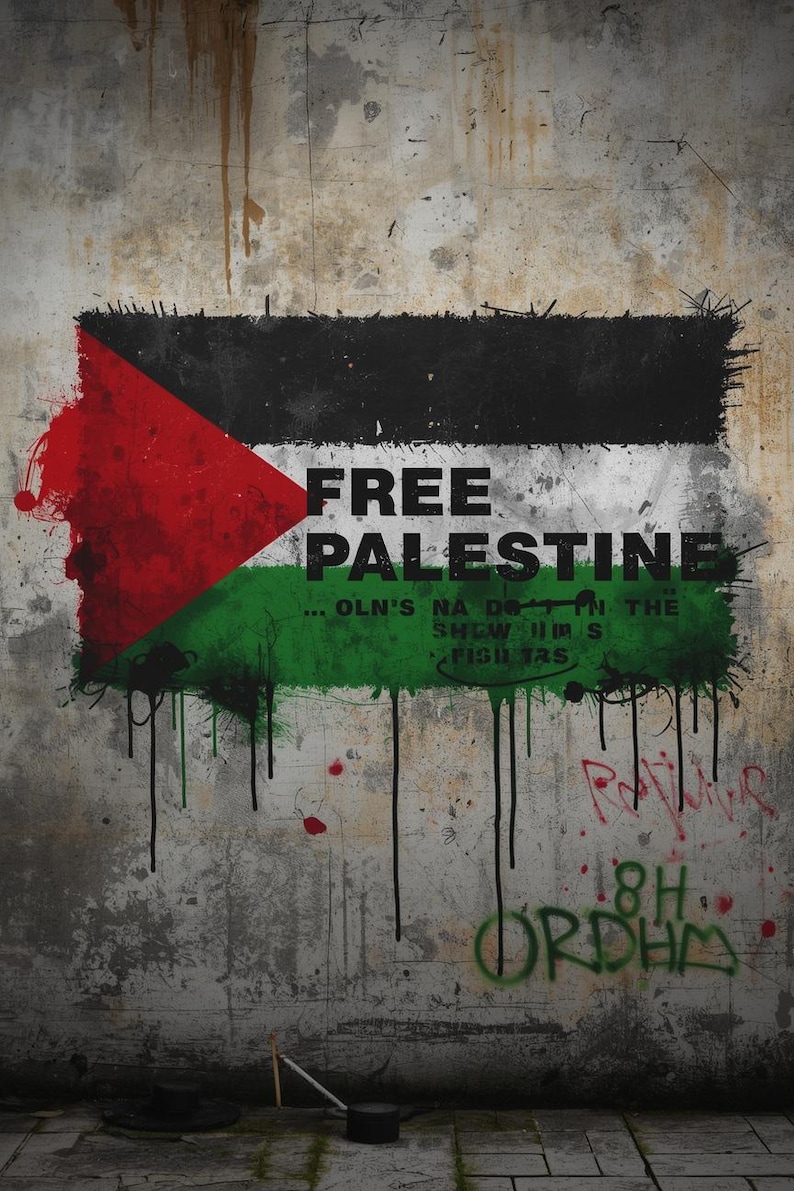 Free Palestine Graffiti Art Poster: Banksy Style Street Art - Etsy ...