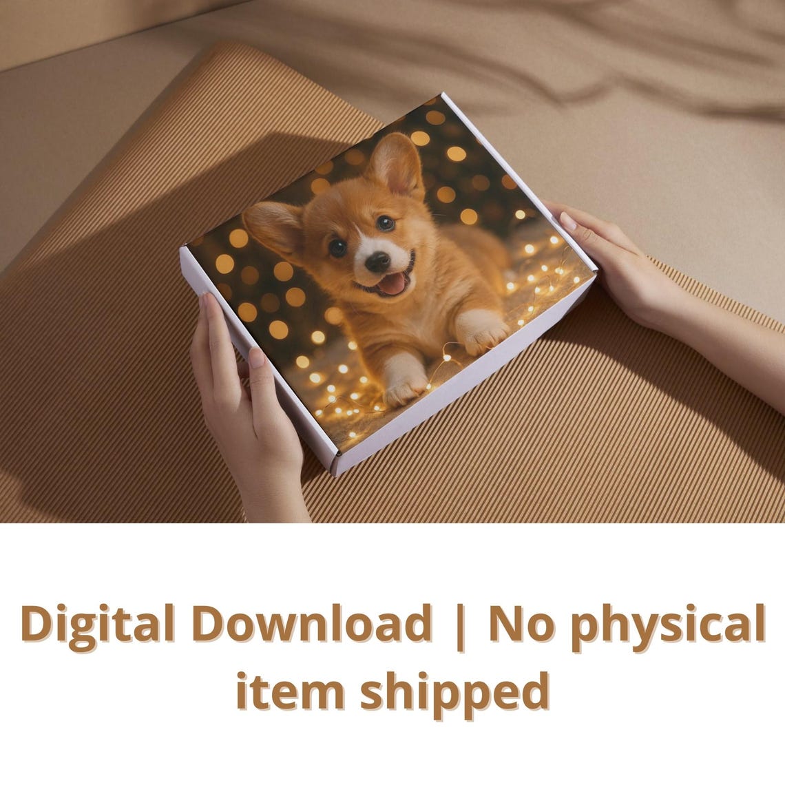 Digital Download | Christmas Corgi Puppy Print | Holiday Dog Wall Art ...