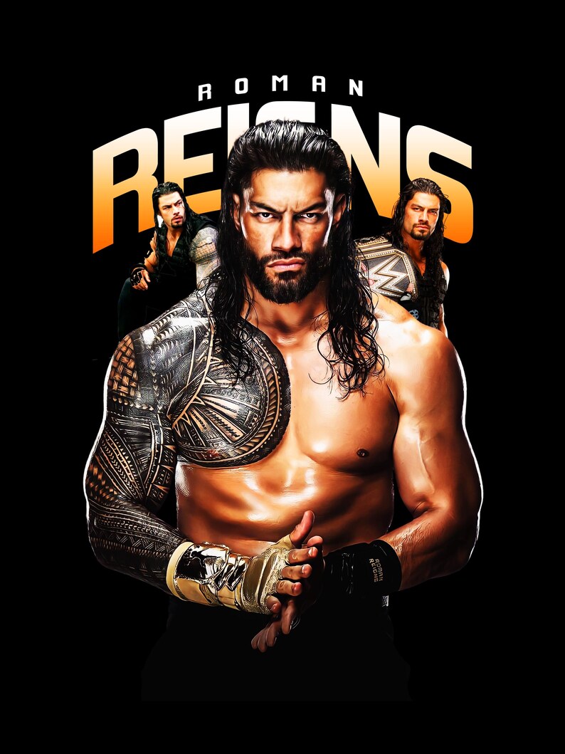Roman Reigns WWE Poster | Tribal Chief Digital Art Print | Wrestling ...