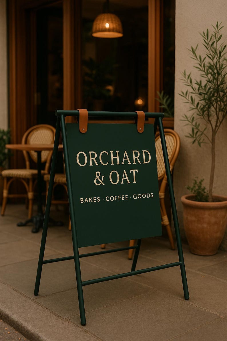 Custom A-frame Sidewalk Sign for Business – Double-sided Outdoor Metal ...