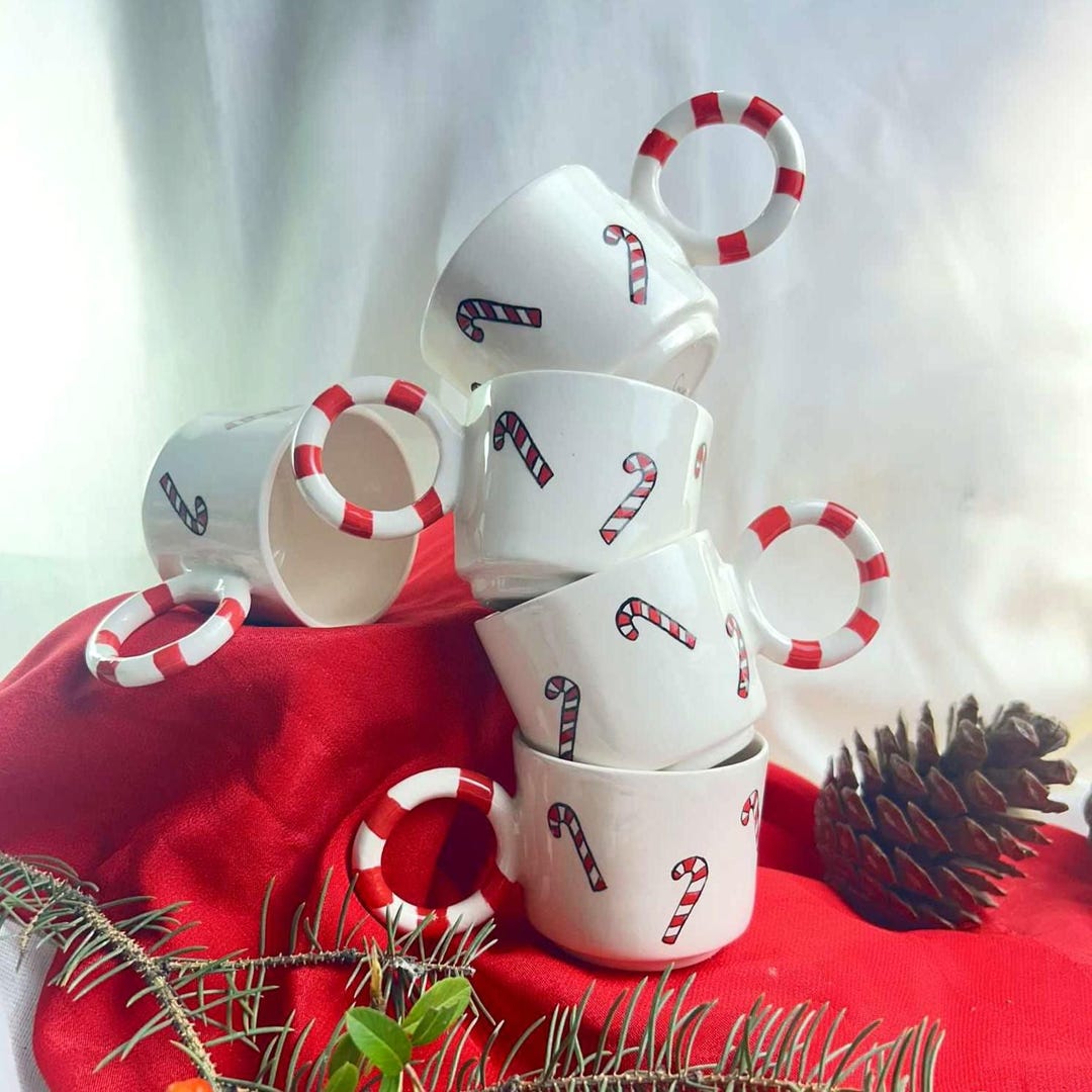 Handmade Ceramic Candy Cane Mug - Christmas Gift - Etsy