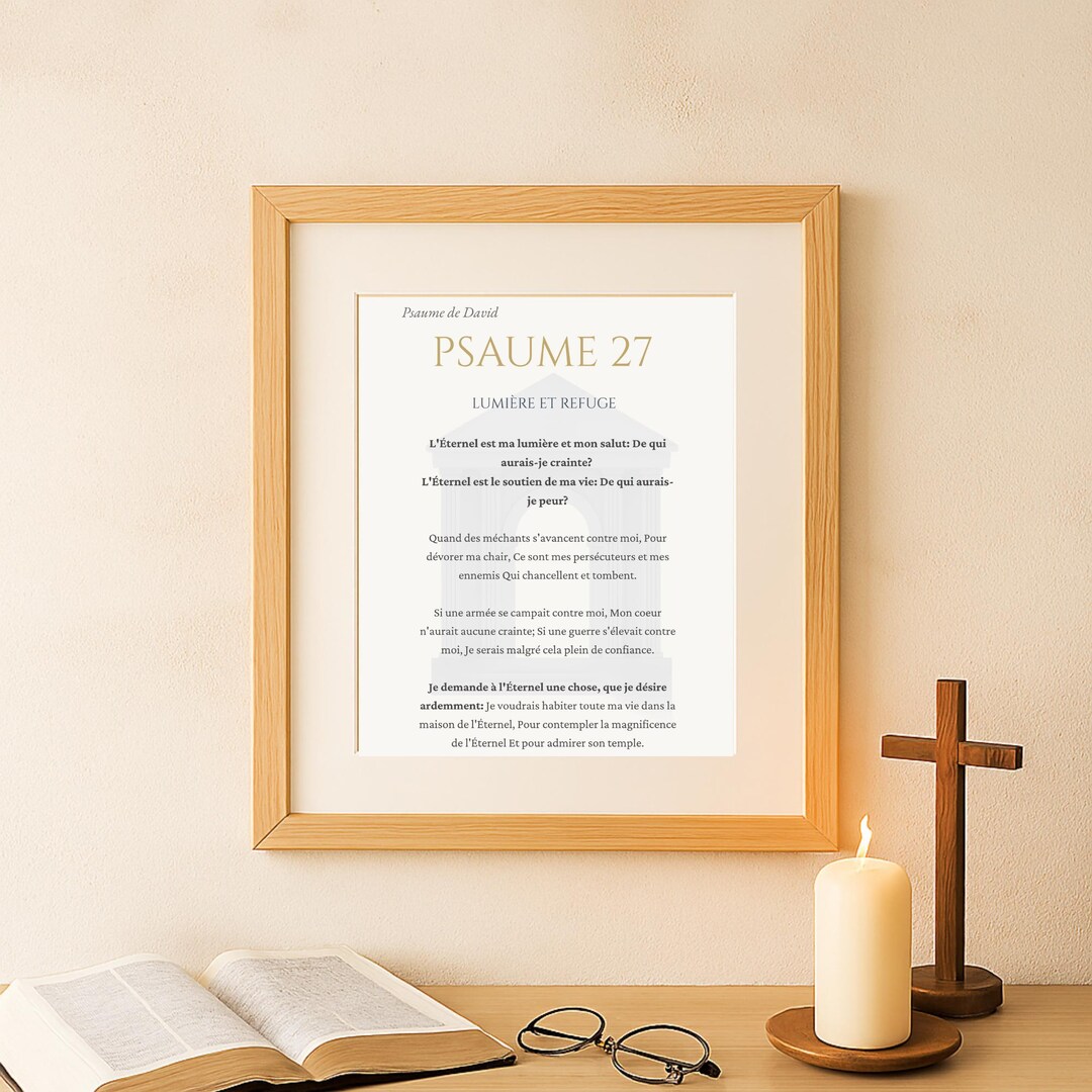 Psalm 27 French Bible Poster – Printable – Light and Refuge – Christian ...