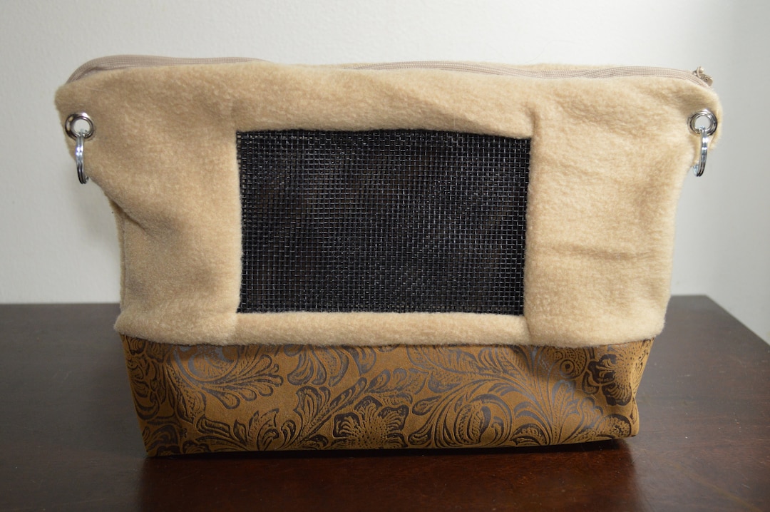 Faux Suede Fleece Zippered Bonding Bag/pouch/carrier With Screen and ...