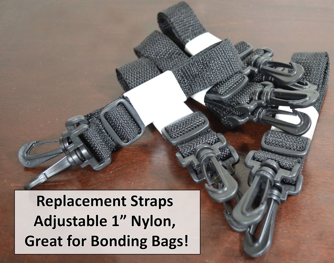 Adjustable 1" Wide Black Nylon Strap for Bonding Bags, Replacement ...