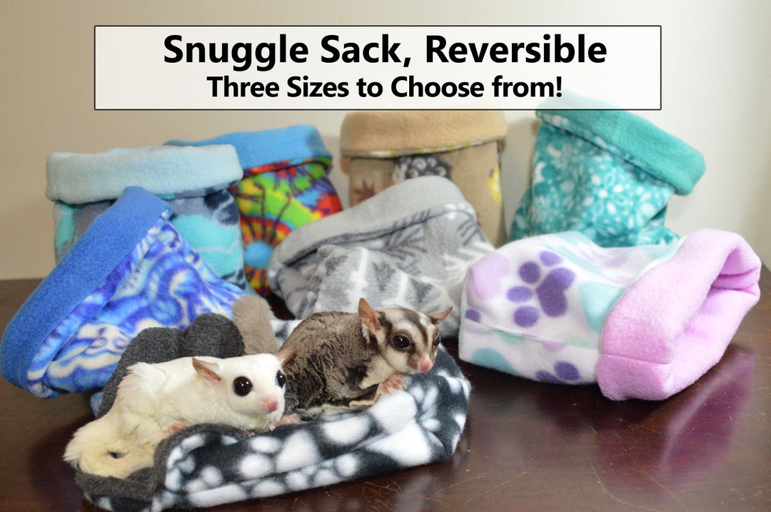 Reversible Fleece Snuggle Sacks, Cuddle Cup for Hedgehogs, Rats, Sugar ...