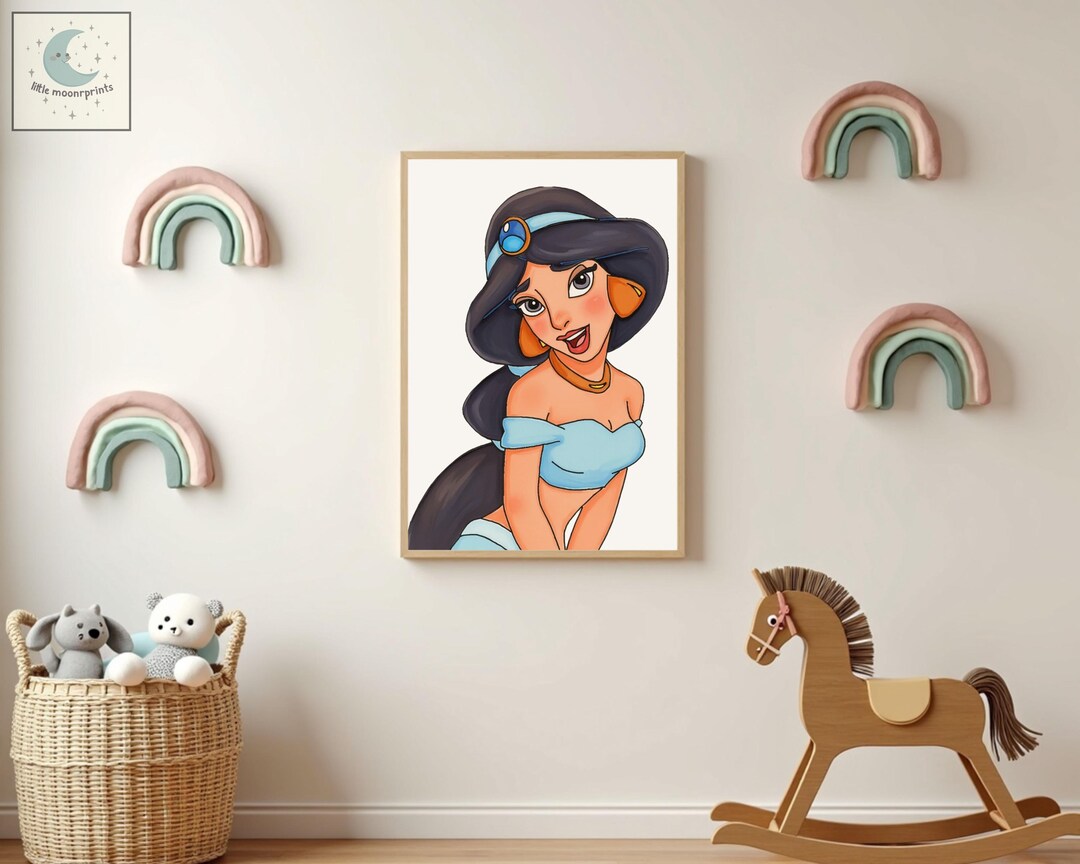 Princess Jasmine Nursery Print: Watercolor Art, Kids Room Decor ...