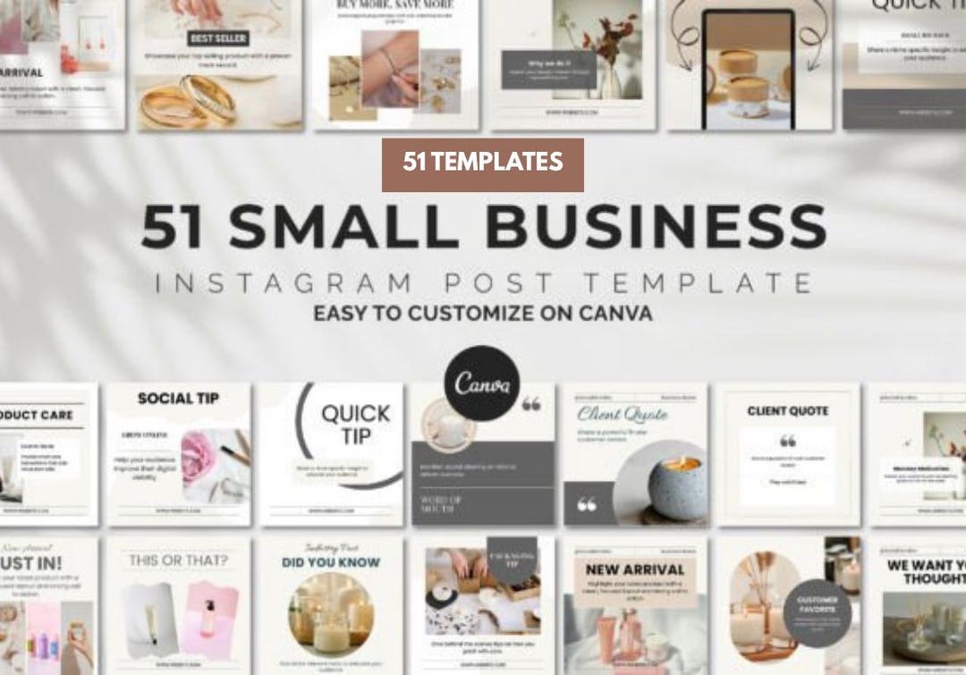 Small Business Instagram Post Templates: Canva Editable (digital ...