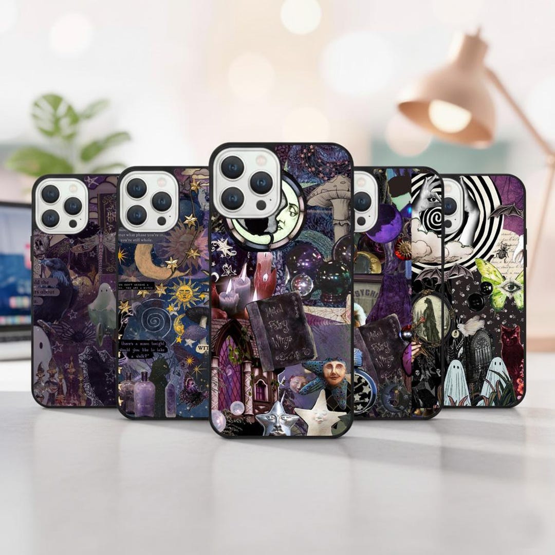 Whimsical Gothic Collage Phone Case, iPhone & Samsung Cover - Etsy