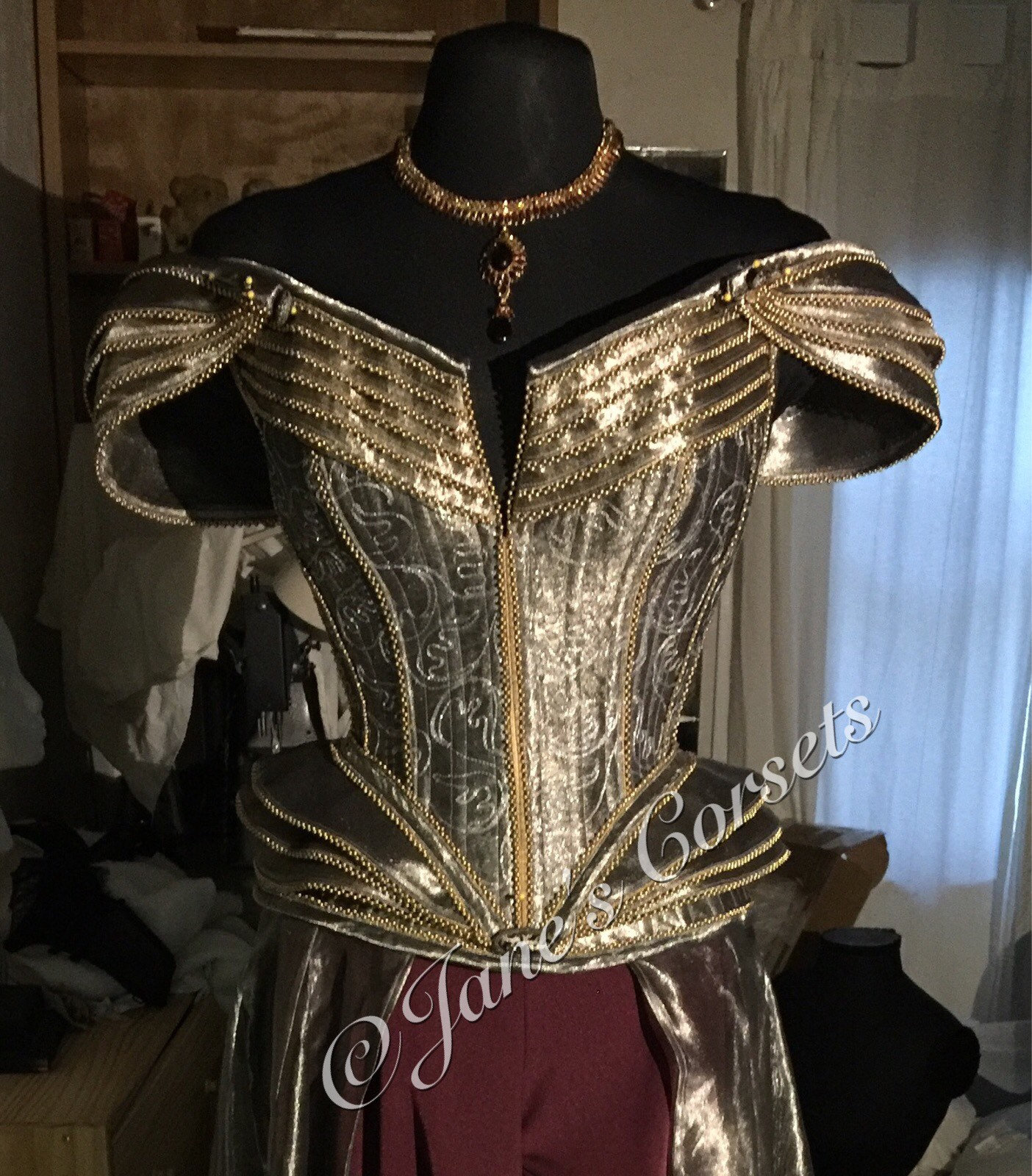 Metallic Silver Organza Overbust Corset, Beaded Trim - Etsy