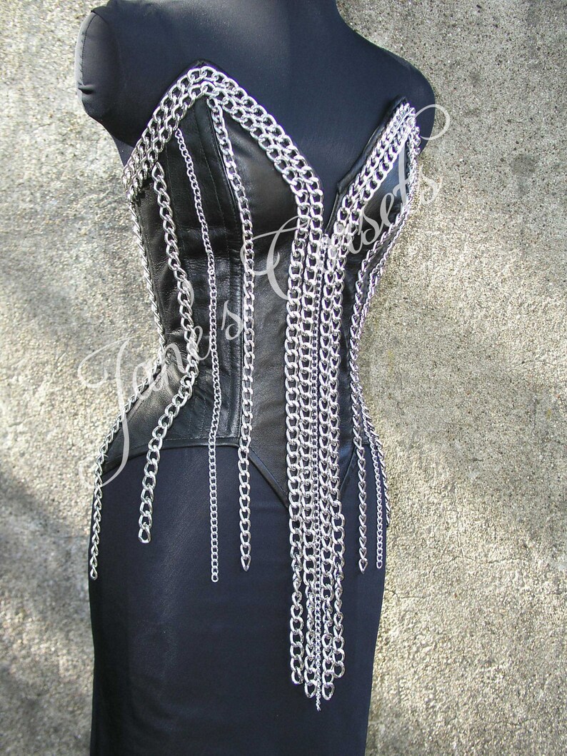 Leather & Chain Corset - Etsy