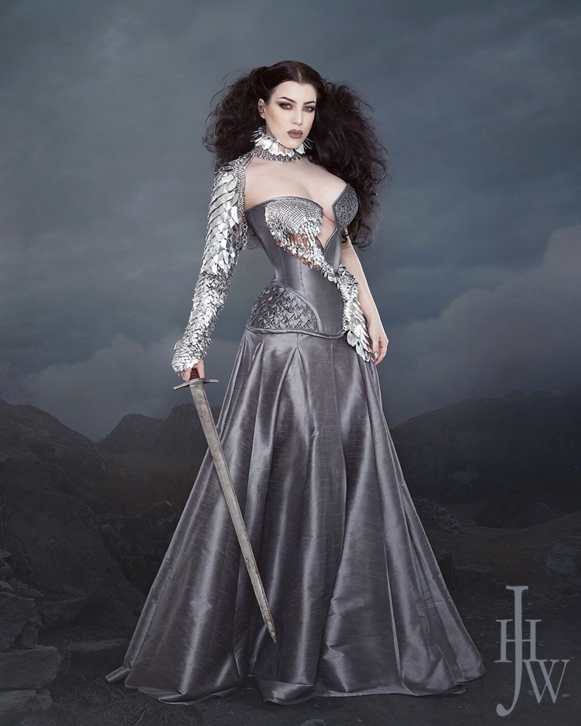 Asymmetrical Silver Scalemail Corset - Etsy