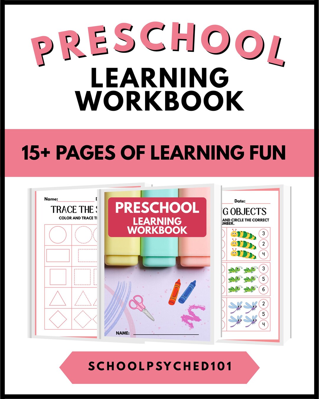 Preschool Learning Workbook, Printable Worksheets, Tracing Numbers ...