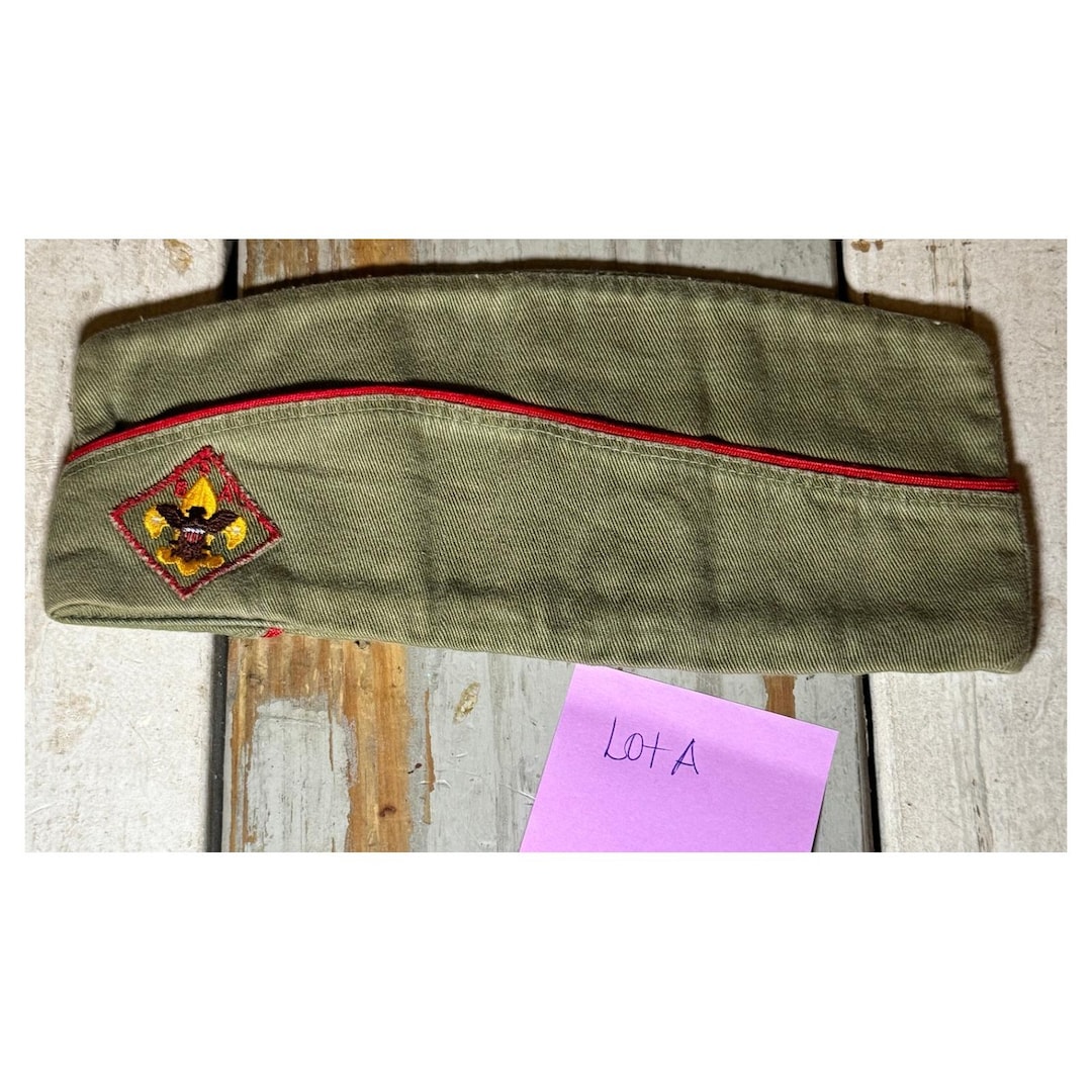 Vintage Boy Scouts of America BSA Garrison Cap Red Piping 60s-70s Size ...