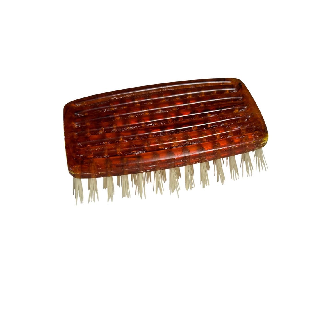 Vintage Amber Tortoise Shell Style Plastic Brush Mid Century Vanity ...
