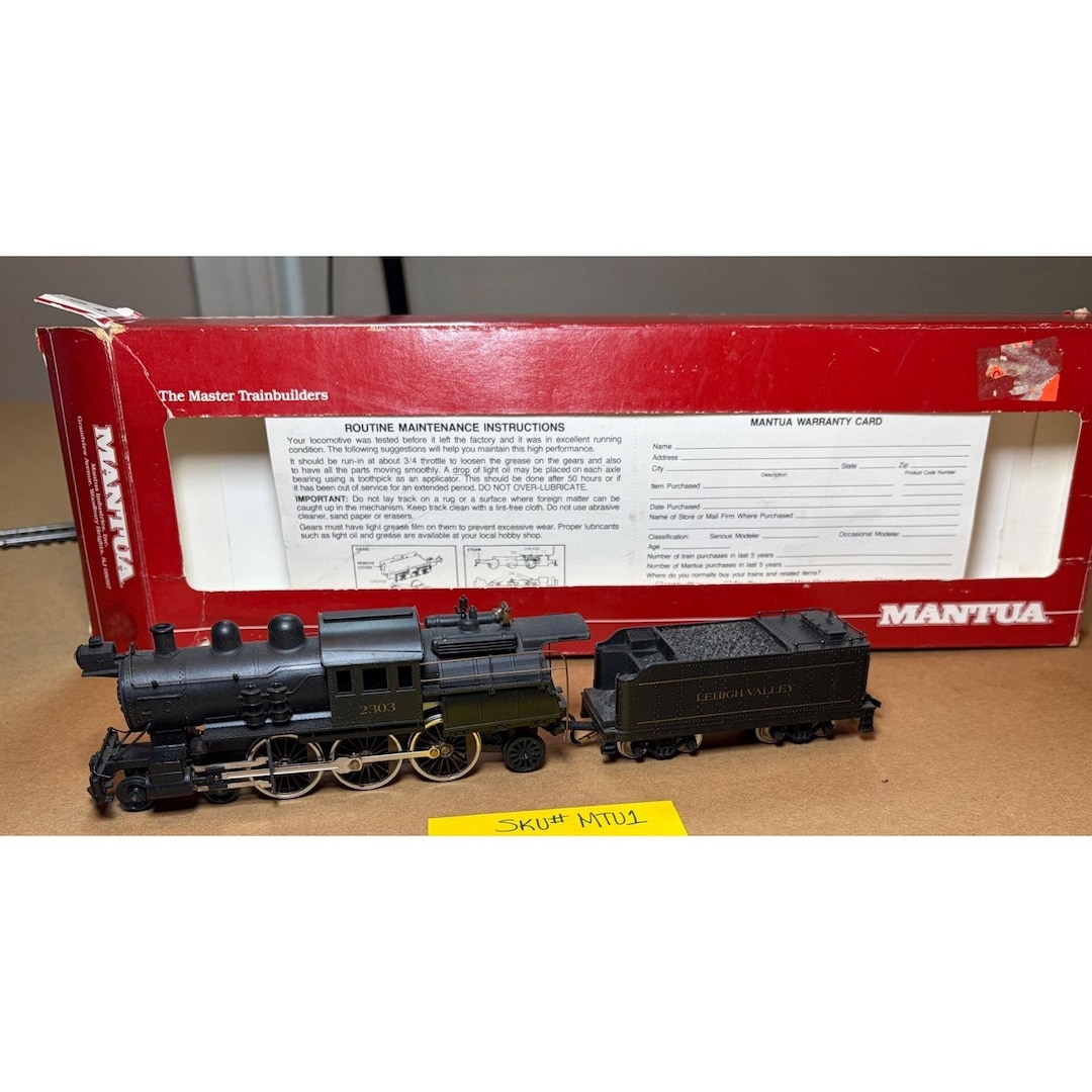 Vintage Mantua HO Scale 4-6-2 Pacific Steam Locomotive Tender Runs Box ...