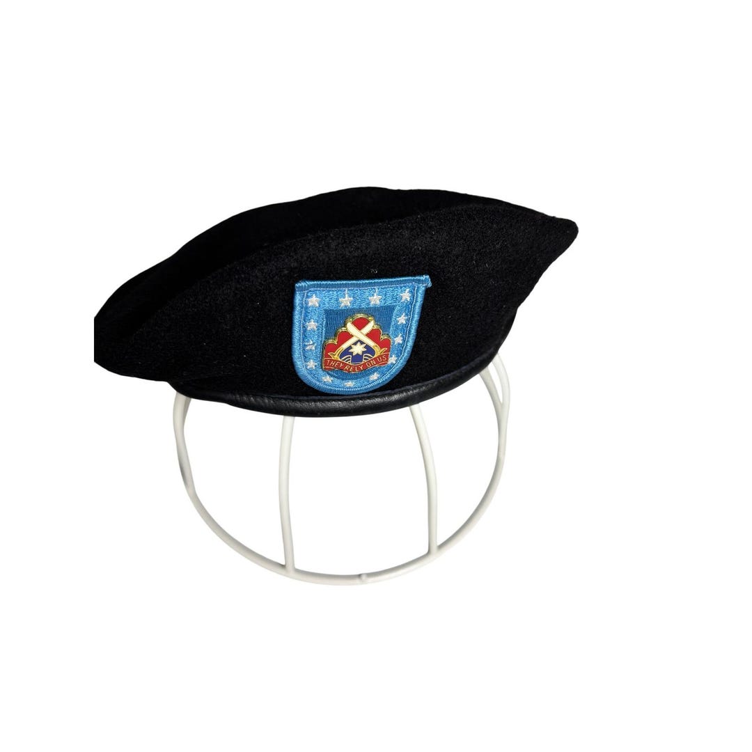 US Army Black Wool Beret, 6 7/8, 1st Corps Support Command DUI - Etsy