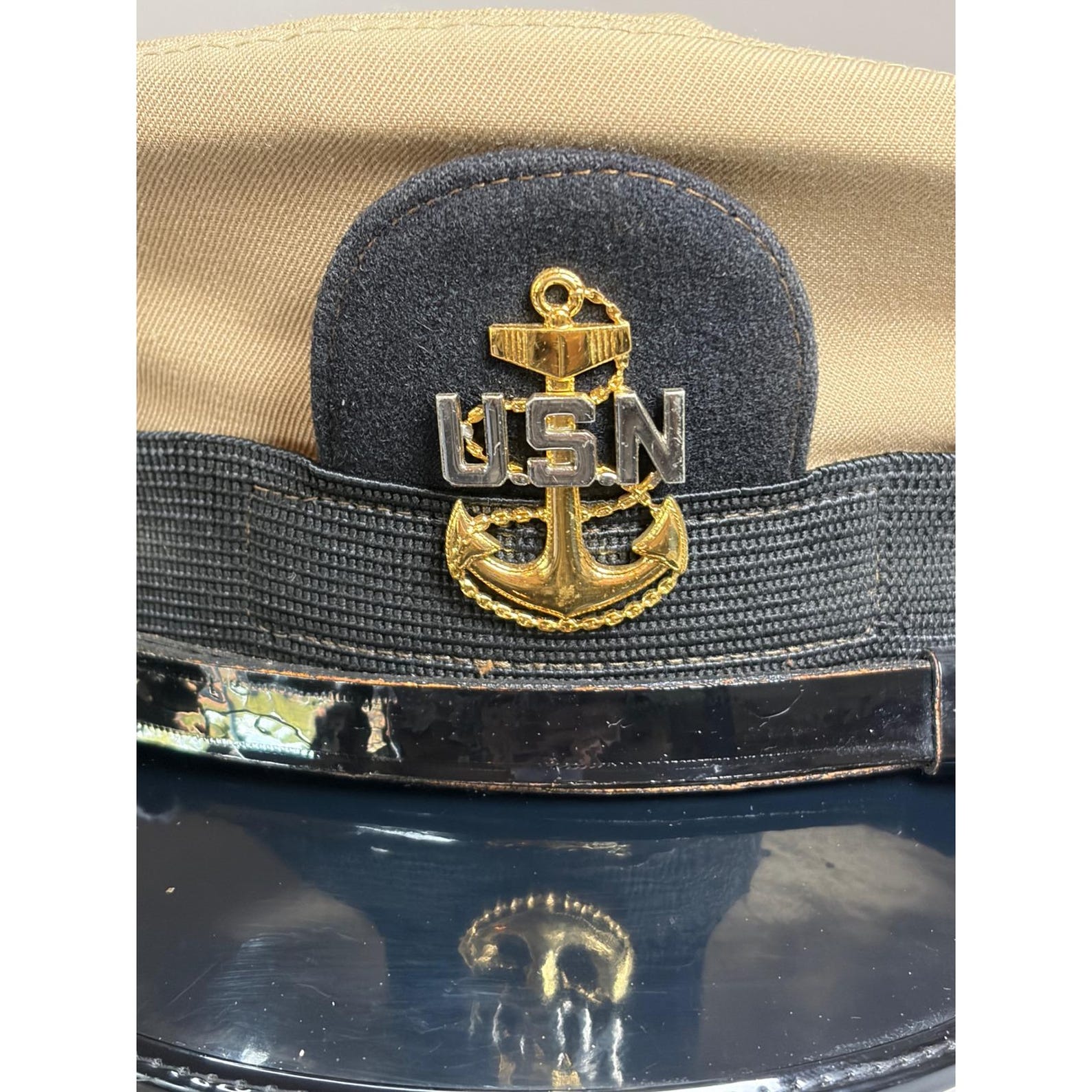 Vintage US Navy Enlisted Dress Cap Wwii-cold War Era USN Anchor Size 7 ...