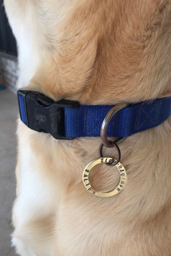 Pet Tag Dog Tag for Dog Gift for Pet Owner Round Name and | Etsy