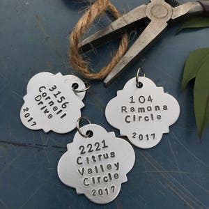 Address Tag, Key Ornament, Housewarming Gift, Charm, DIY, Christmas ...