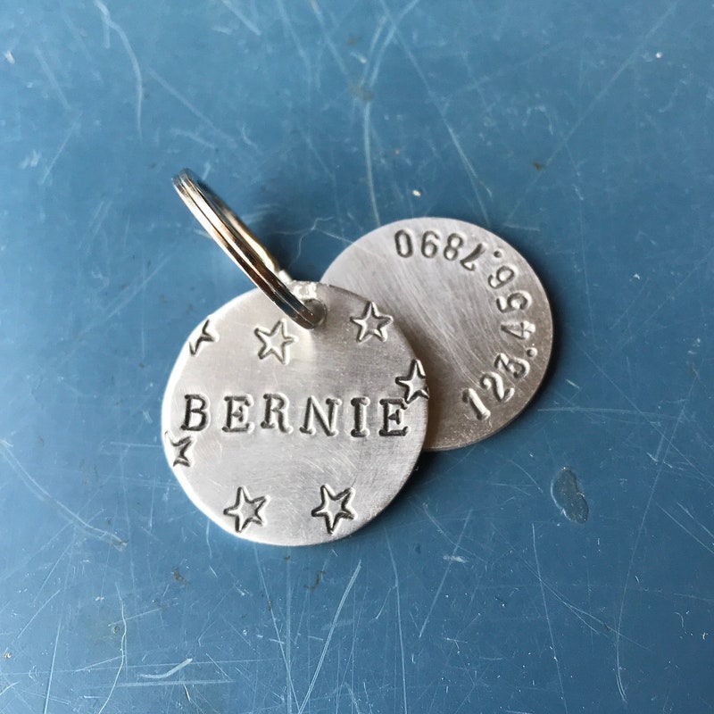 Silver Star Id Tag Cat - Etsy