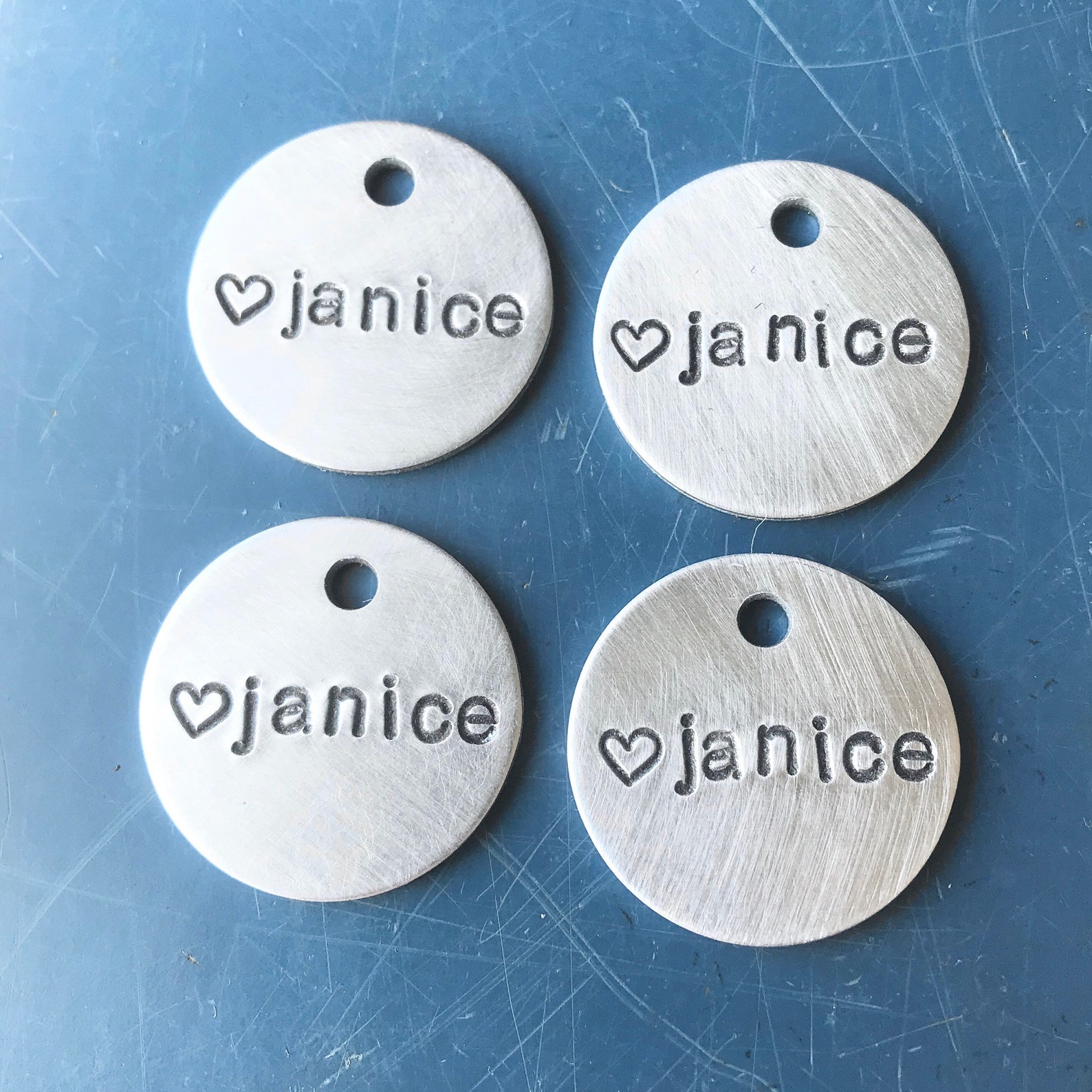 Stamped Metal Name Tag Charms Tags Labels Name Tags Hand - Etsy