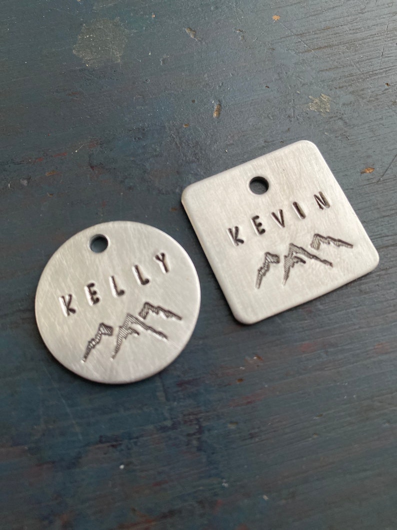 Mountain Themed Name Tag, Label, Charm, Use for Luggage, Keys, Pet ...