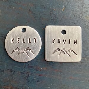 Mountain Themed Name Tag, Label, Charm, Use for Luggage, Keys, Pet ...