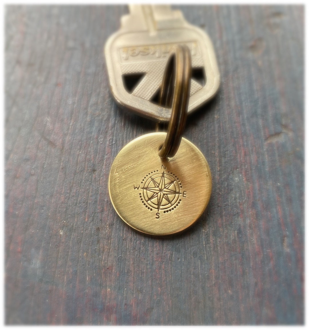 Compass Keychain, Valentine's Day Gift, Anniversary Gift, Travel Gift ...