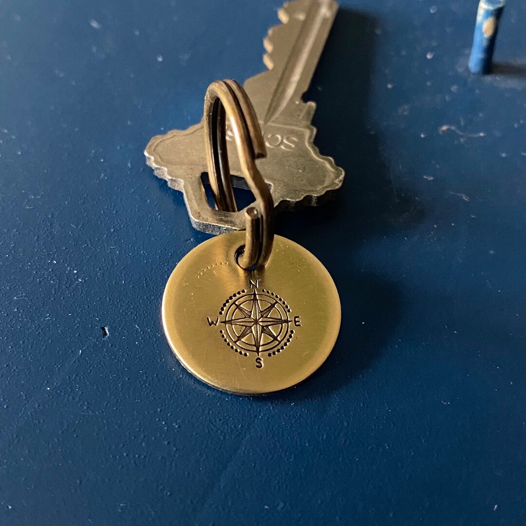 Compass Keychain, Valentine's Day Gift, Anniversary Gift, Travel Gift ...