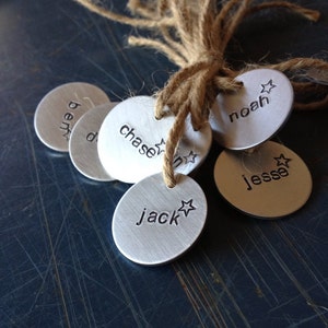 Star, Birthday Party Favors, Hand Stamped Custom, Name Plus Star - Etsy