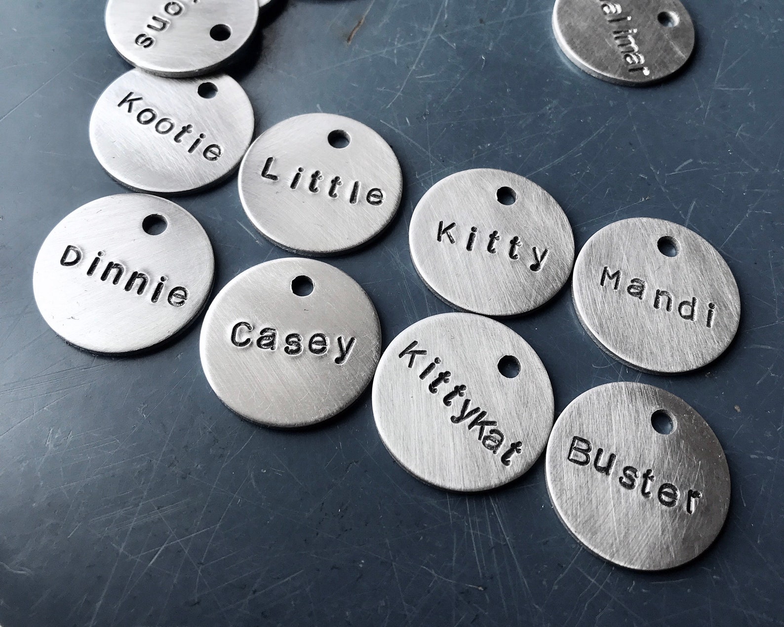 Stamped Metal Name Tag Charms Tags Labels Name Tags Hand - Etsy