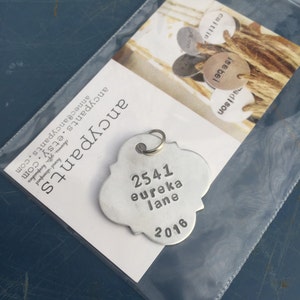 Address Tag, Key Ornament, Housewarming Gift, Charm, DIY, Christmas ...