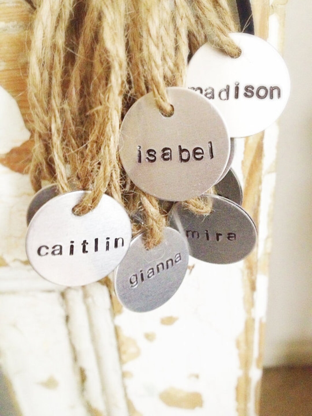 Name Tag, Charms, Tags, Labels, Name Tags, Hand Stamped Charms - Etsy