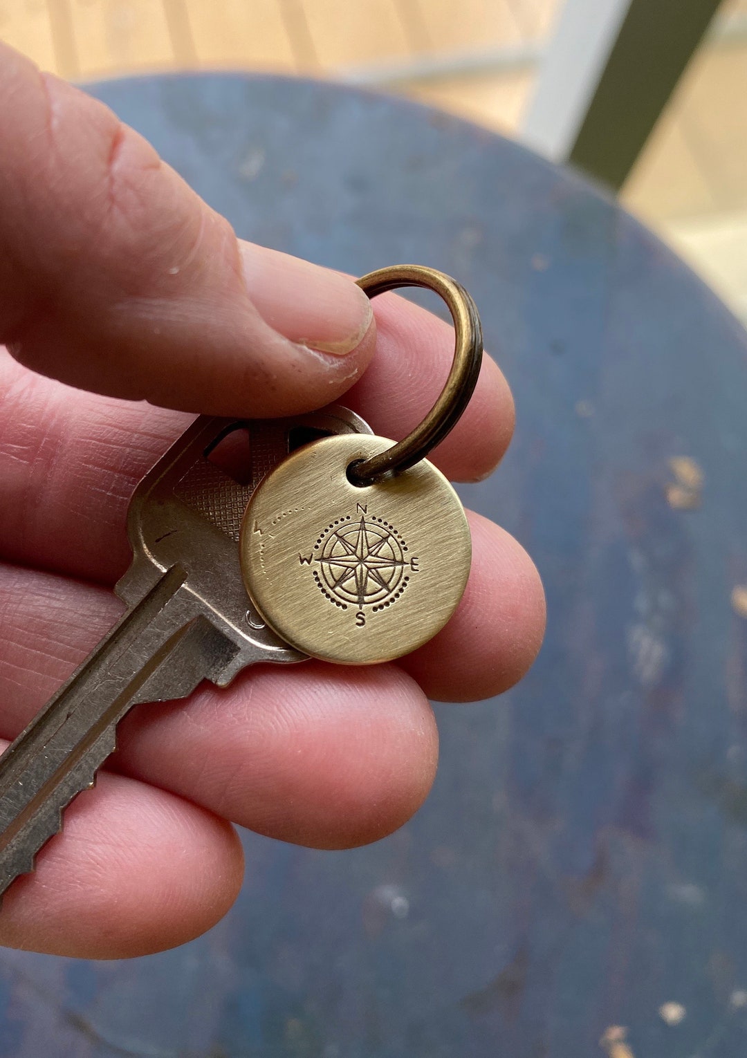 Compass Keychain, Valentine's Day Gift, Anniversary Gift, Travel Gift ...