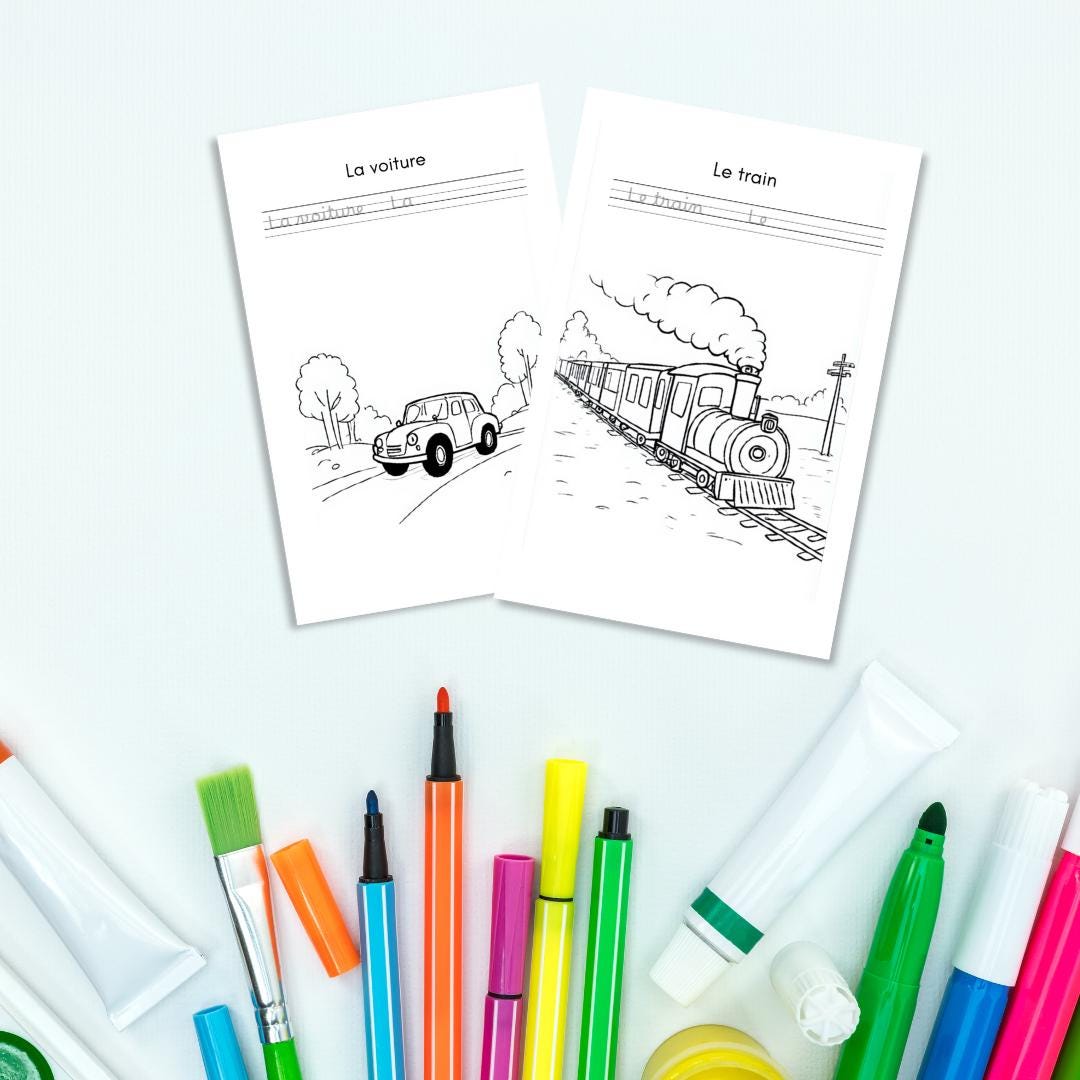 I Learn by Coloring - Means of Transport - Etsy