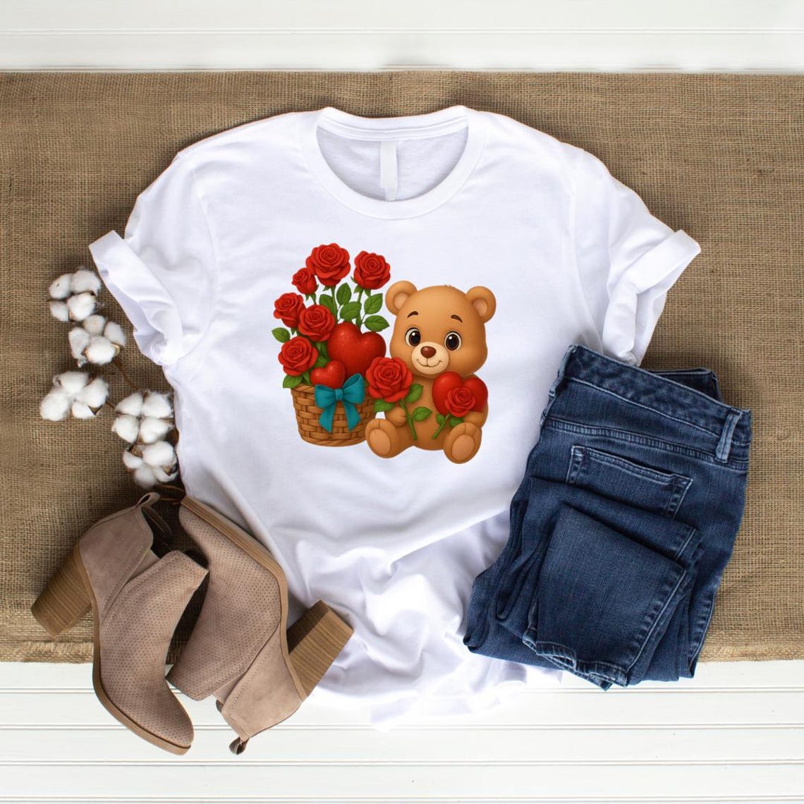 Valentine Teddy Bear PNG | Cute Romantic Bear Clipart | Valentine Day ...
